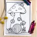 Mushroom House Whimsical Printable Coloring Page Digital Download ...