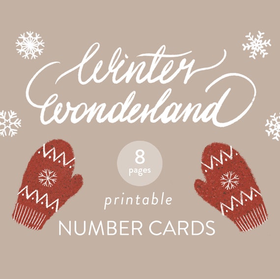 Winter Wonderland NUMBER CARDS 1-10 Flash Cards Math | Etsy