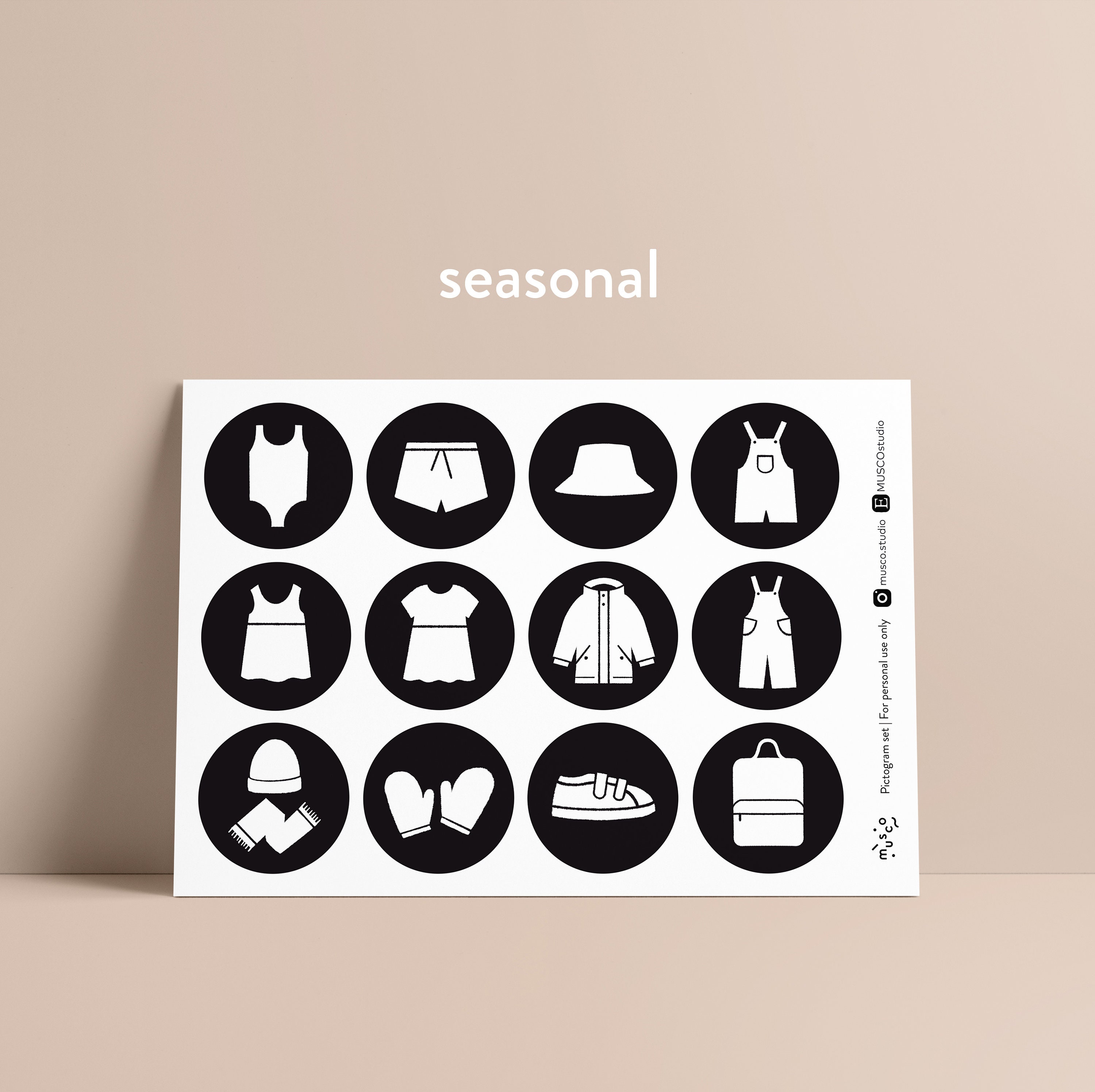 48 Montessori Clothes Pictogram Labels | Clothing Icons From Newborn to ...