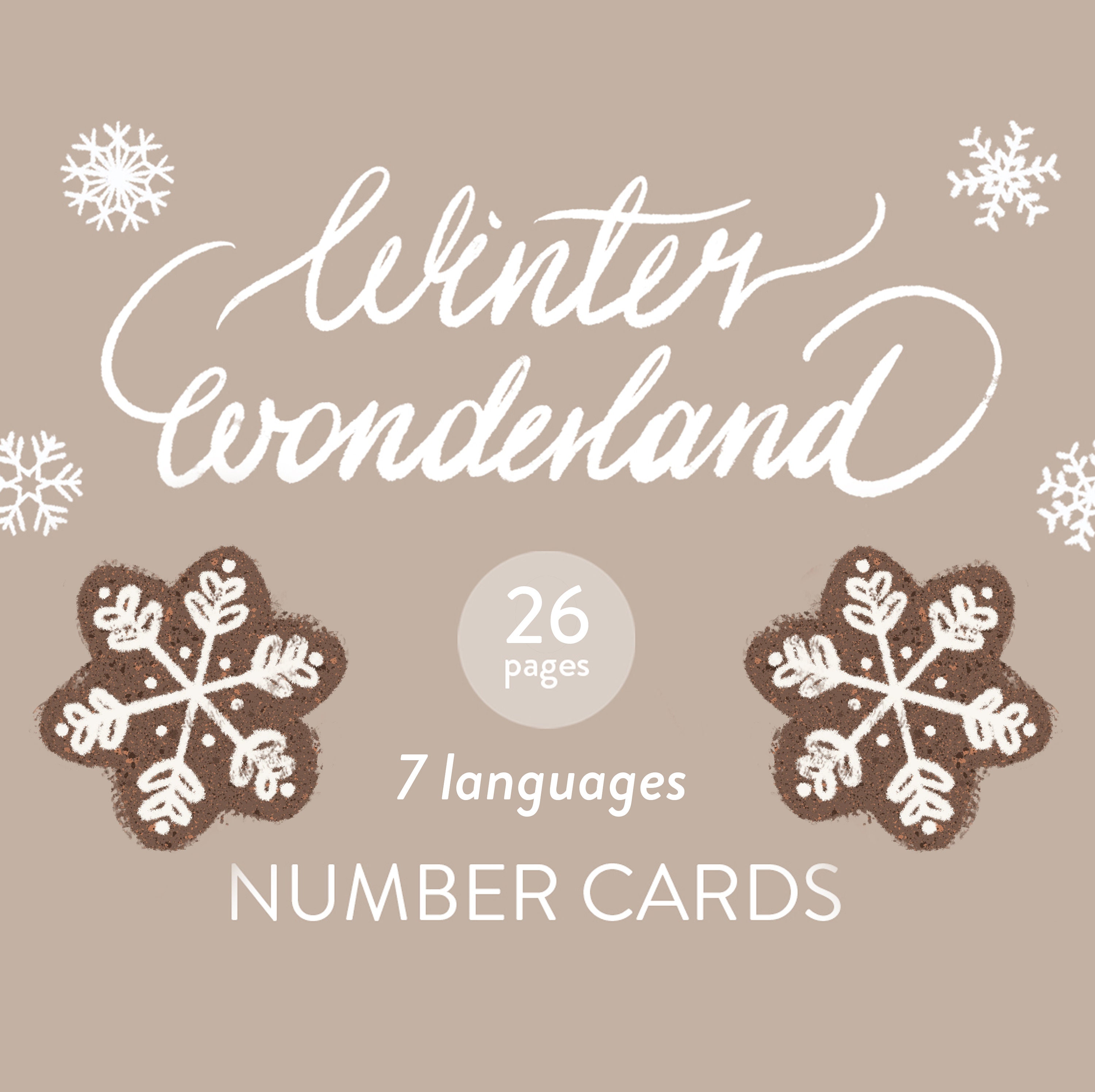 Winter Wonderland NUMBER CARDS 1-10 | 7 Languages | 3 Part Cards ...