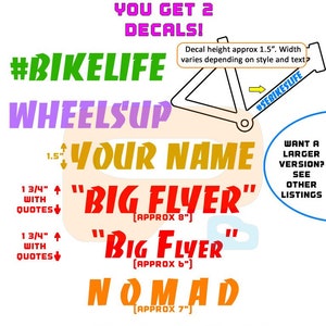 SE Bikes Personalized Decal / Sticker you Get 2 Main - Etsy