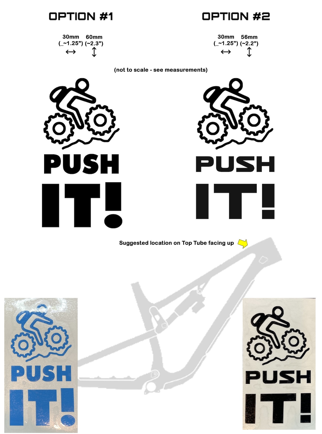 PUSH IT MTB / Fatbike Motivational Vinyl Decal Sticker Cycling Bike - Etsy