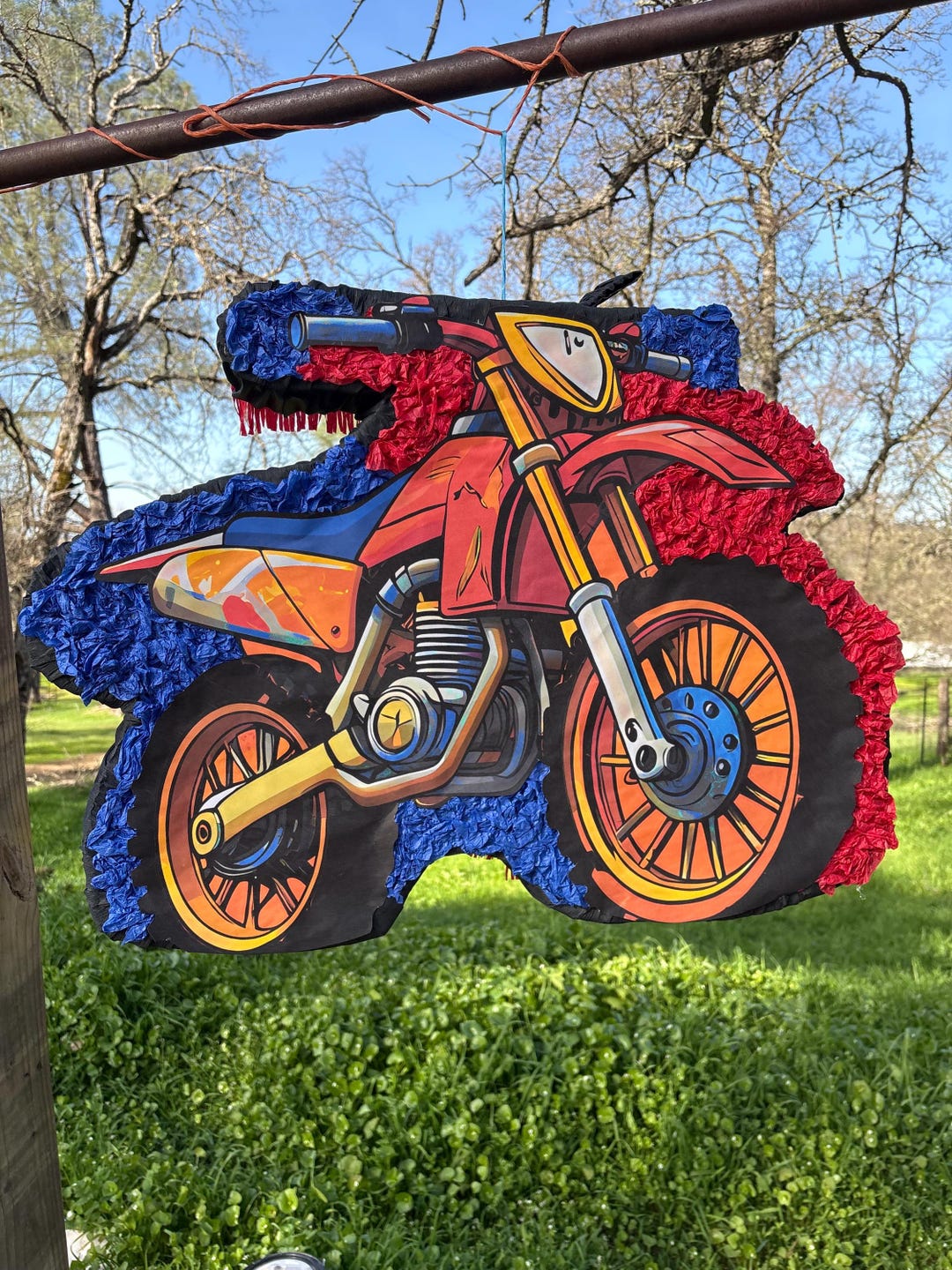 Handmade Dirtbike Piñata: Motorcycle Party Decoration (29x20 In) - Etsy