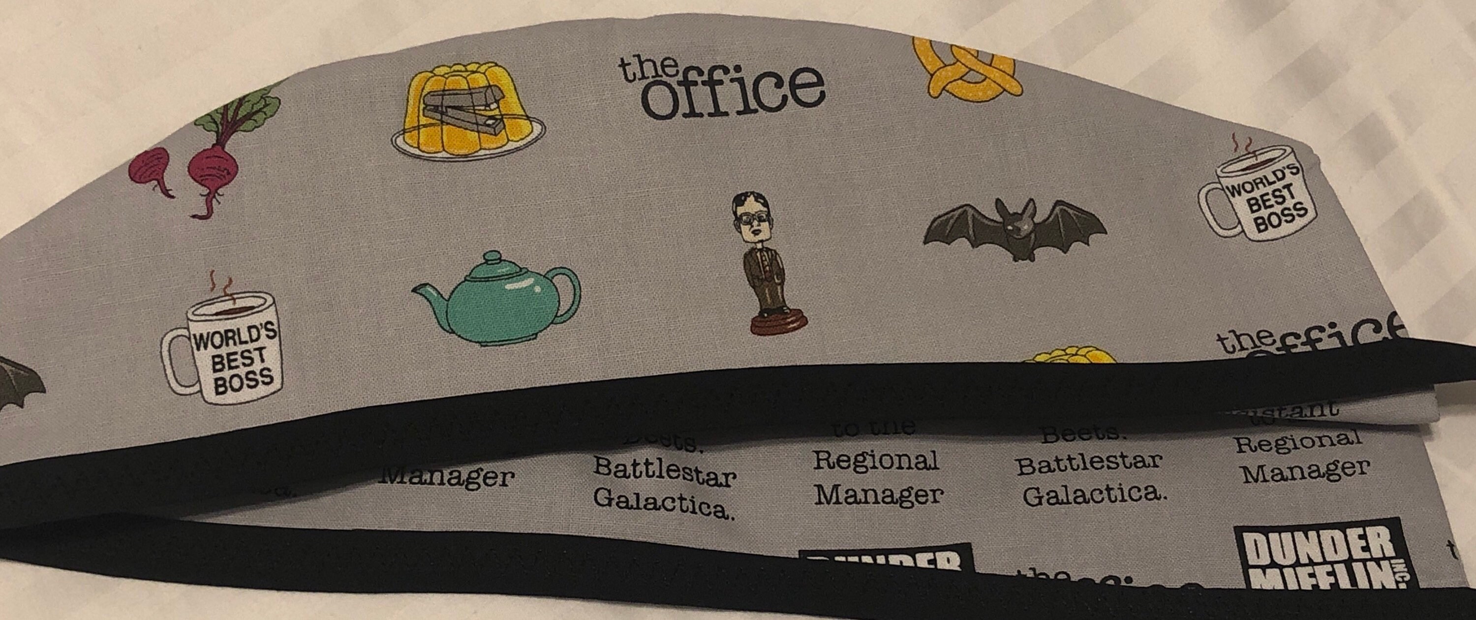 The Office Dunder Mifflin Reversible Surgical Scrub Cap Hat With Extra ...