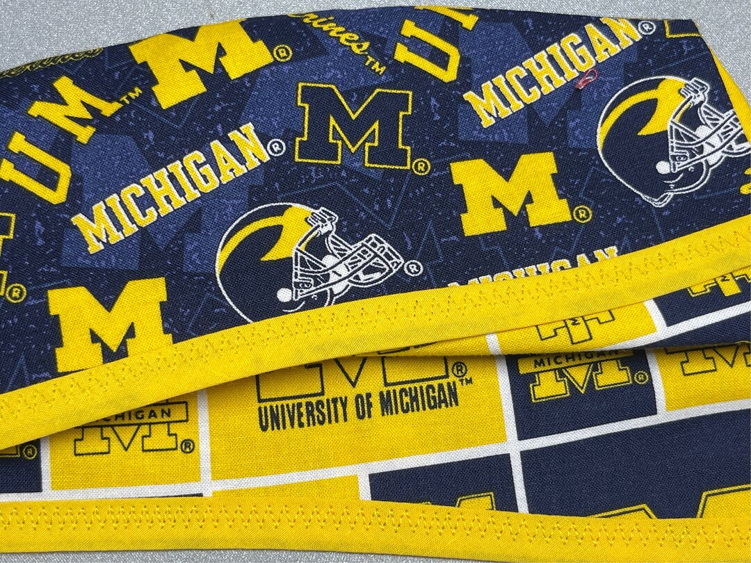 Michigan last One Out of Block MI Fabric Reversible Surgical Scrub Cap ...