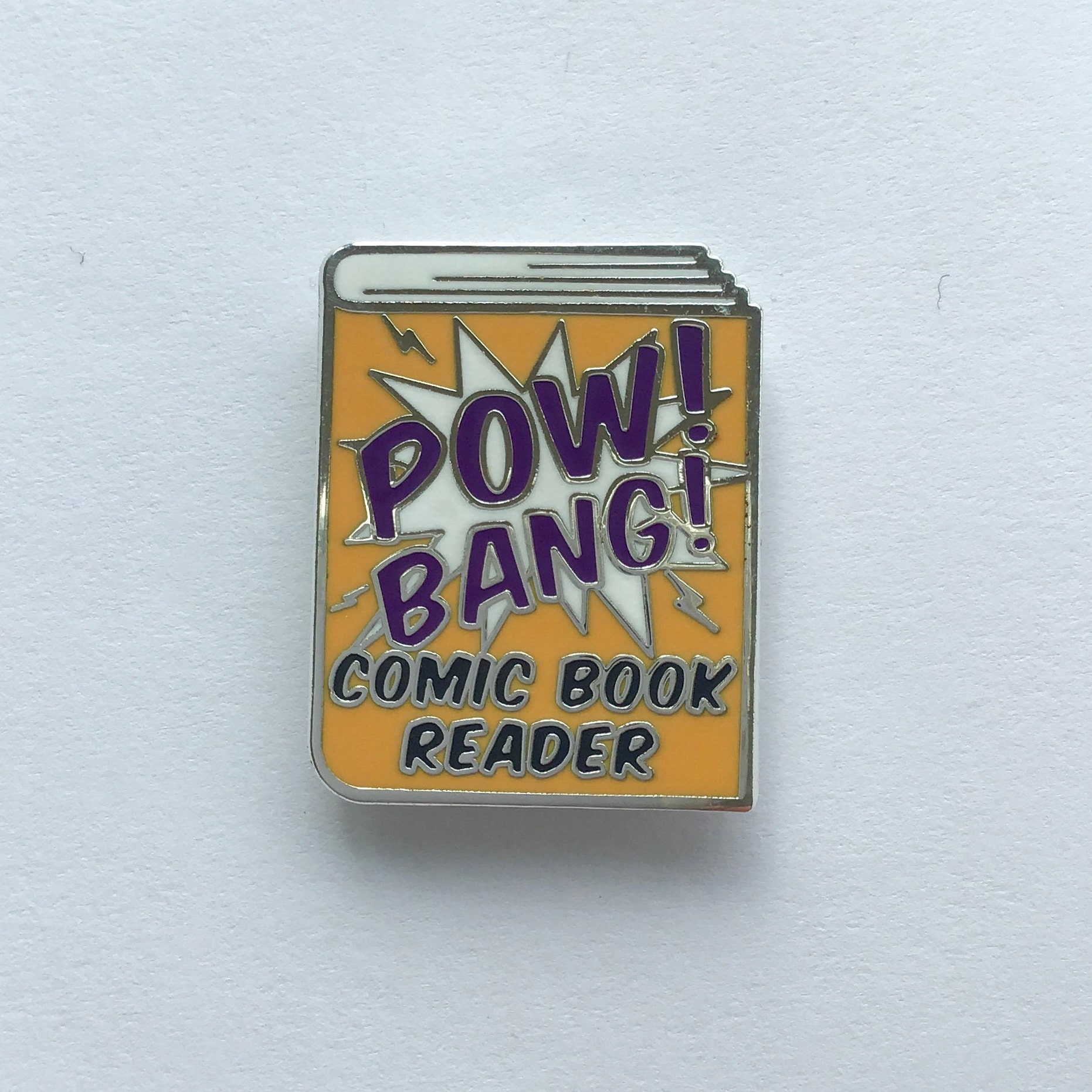 Comic Book Reader Enamel Pin - Etsy