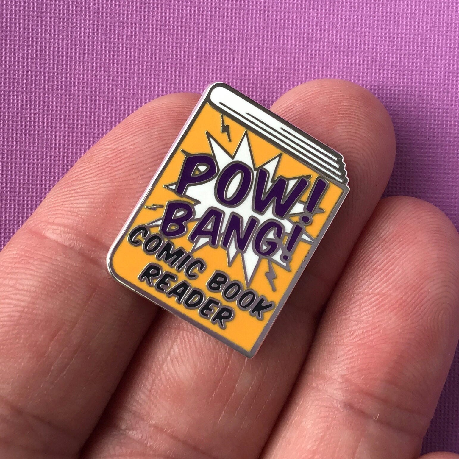 Comic Book Reader Enamel Pin - Etsy