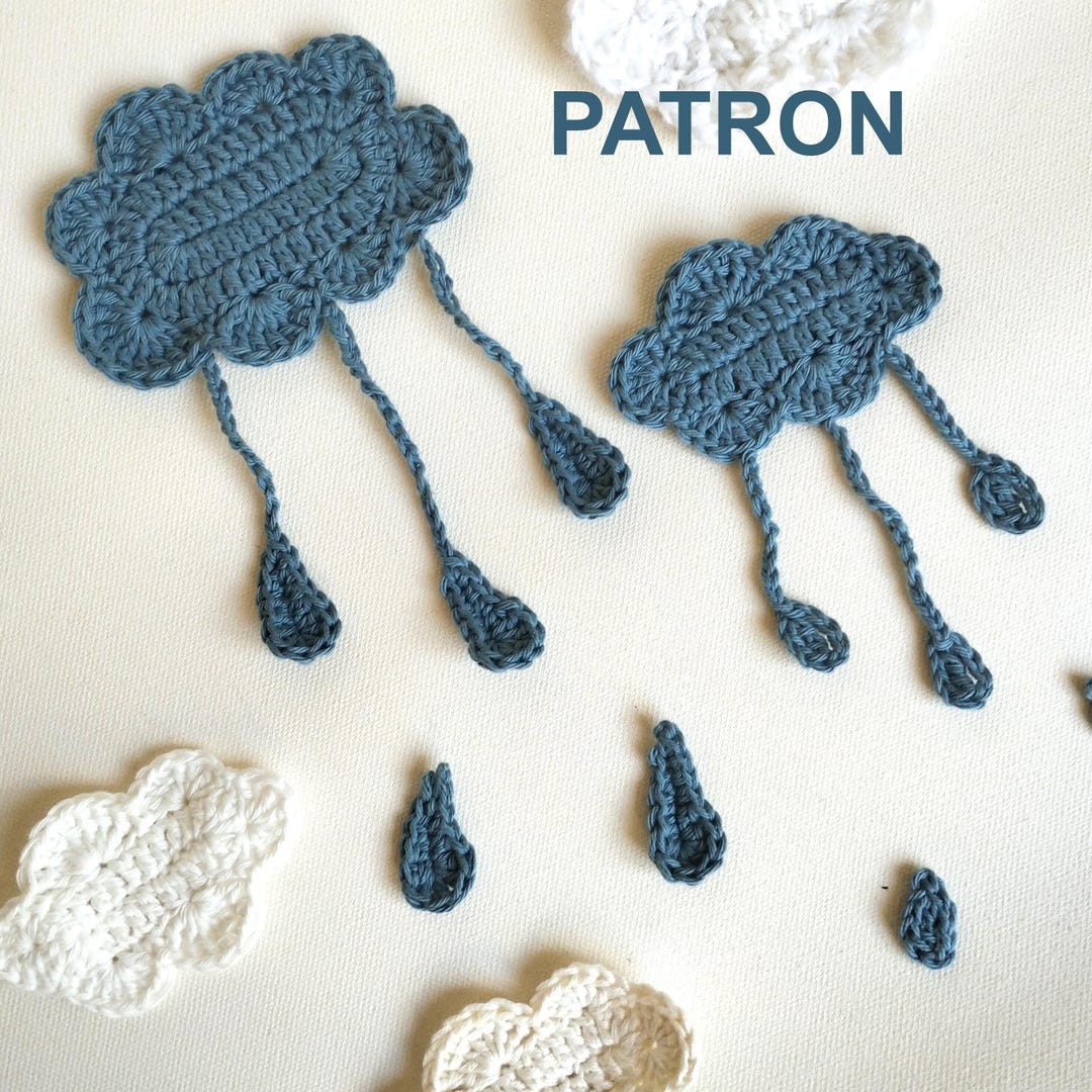 Cloud and Raindrop 2 Crochet Patterns Crochet Pattern PDF File in ...