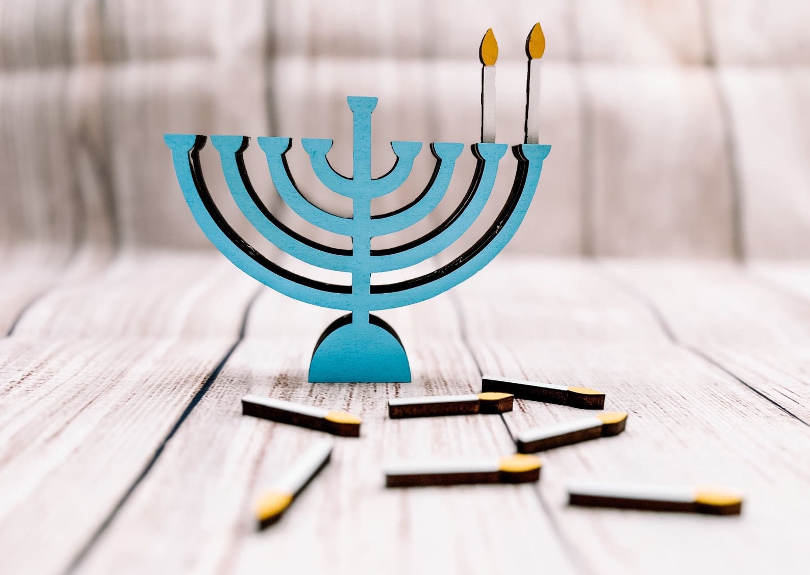 DIY Mini Menorah Craft for Kids Wood Menorah for Children - Etsy