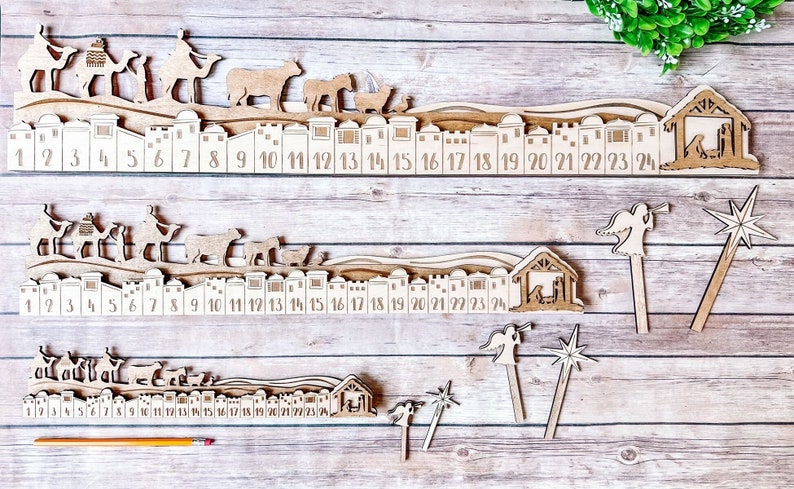 Nativity Advent Calendar Nativity Scene Christmas Mantle - Etsy