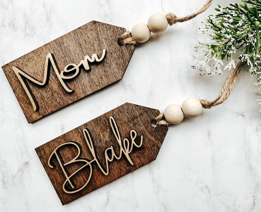 Personalized Stocking Tags, Wooden Stocking Tags, Stocking Name Tags ...