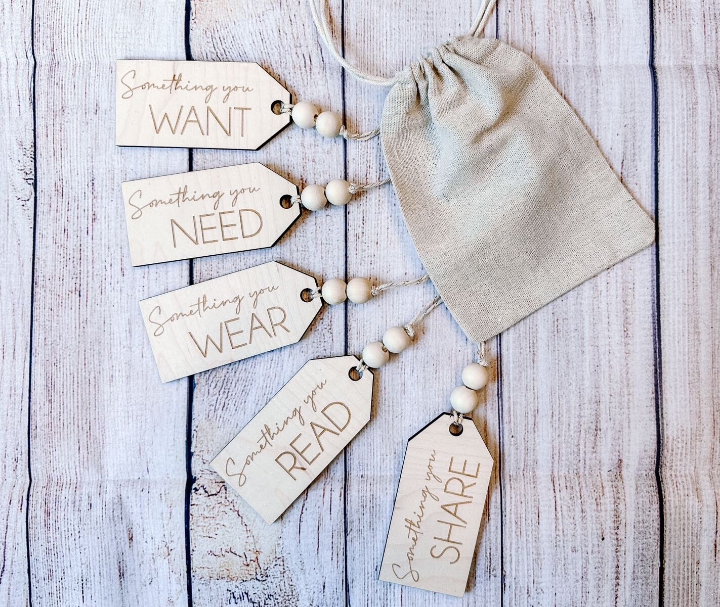 Wood Gift Tags Set of Five Something to Tags 4 Gift Rule - Etsy