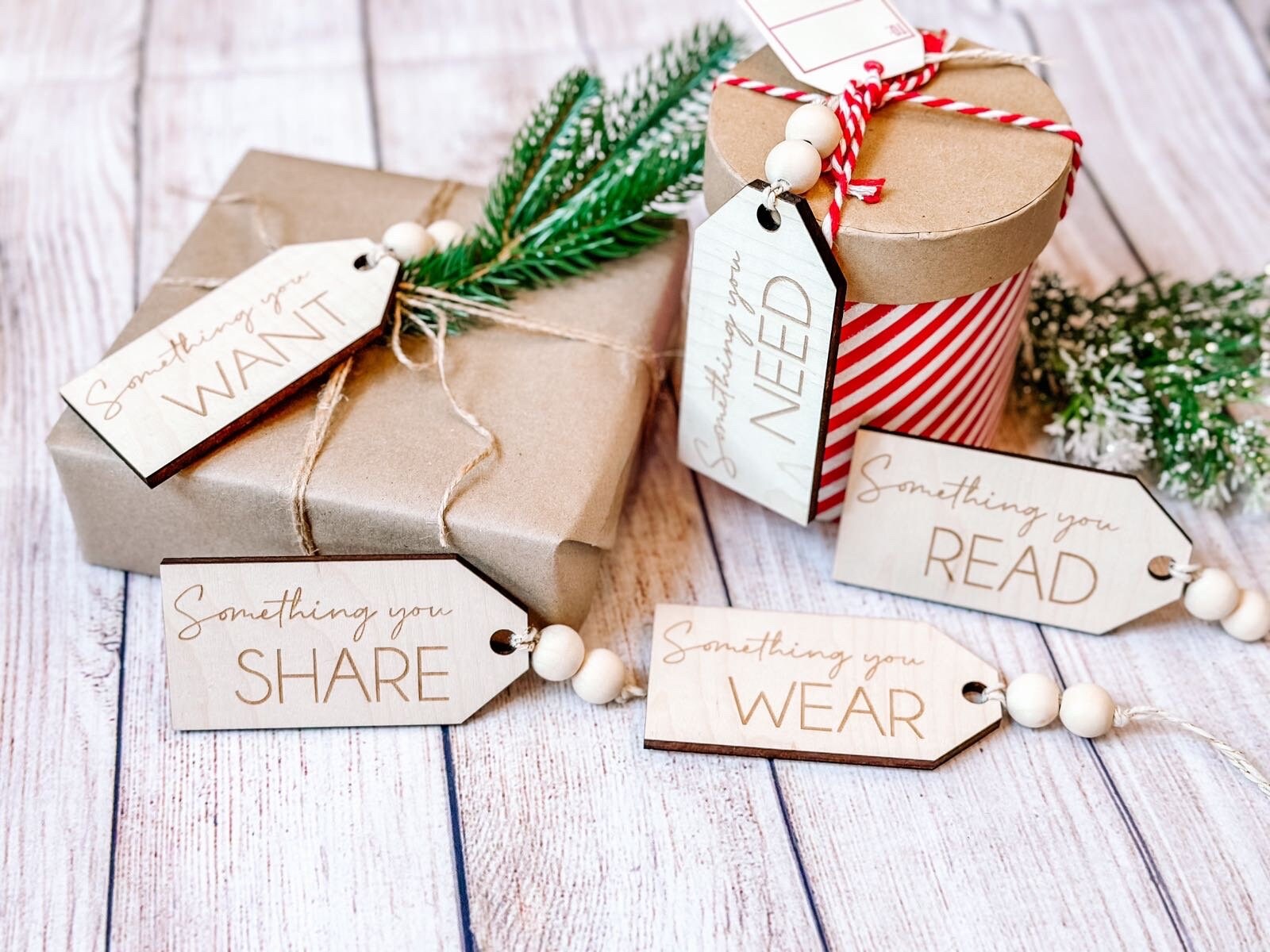 Wood Gift Tags Set of Five Something to Tags 4 Gift Rule - Etsy
