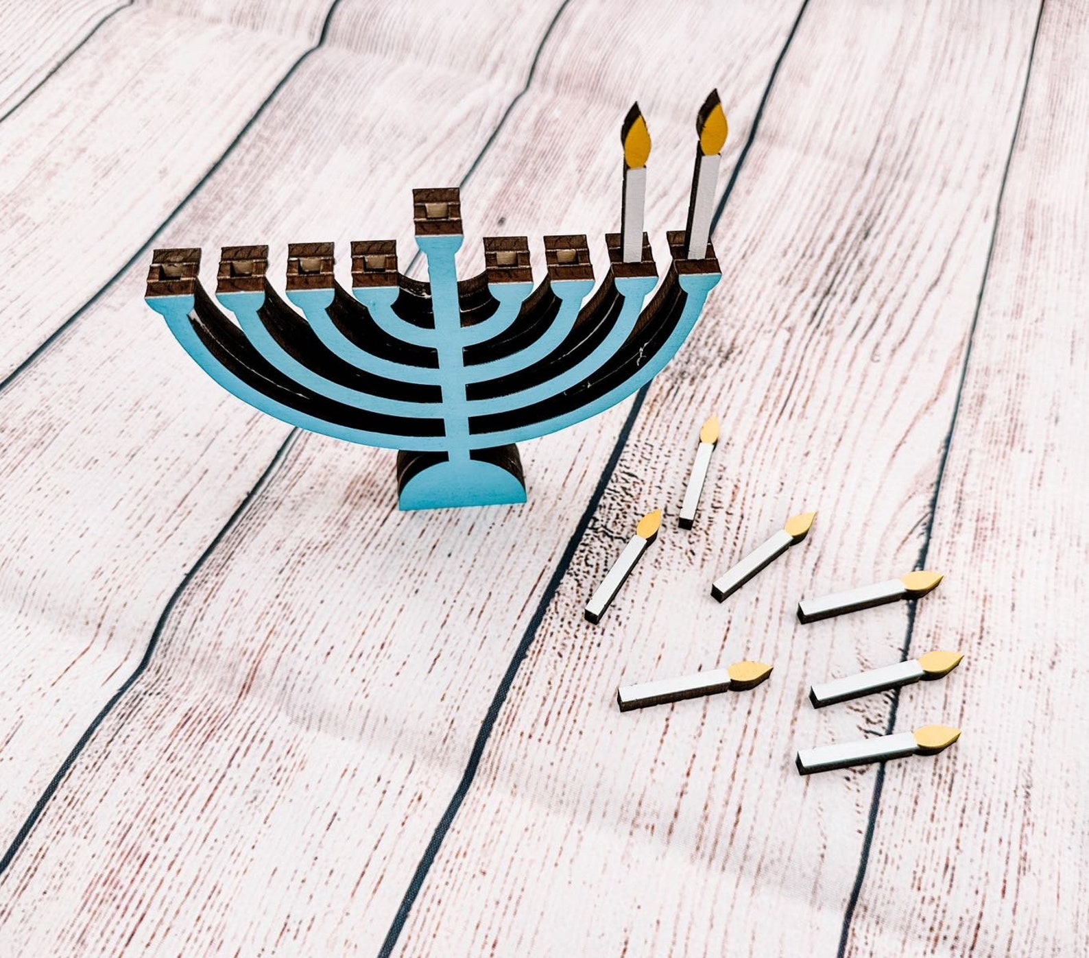 DIY Mini Menorah Craft for Kids Wood Menorah for Children - Etsy