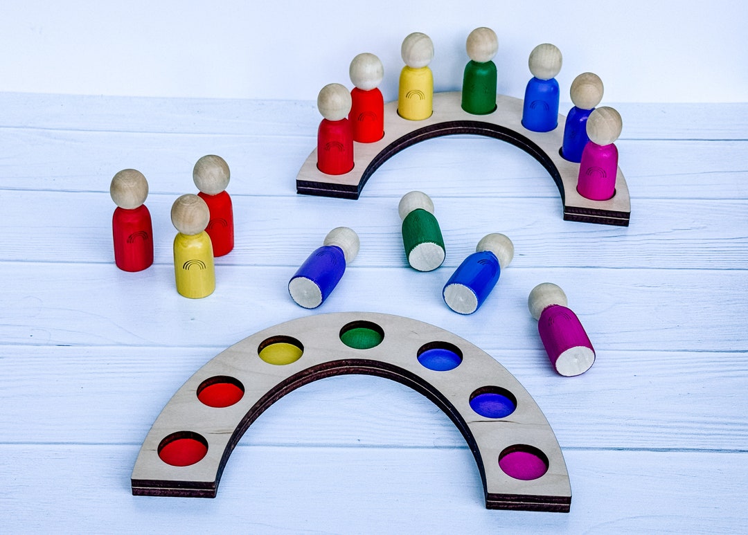 Color Sorting Activity, Educational Peg Doll Puzzle, Fine Motor Toy ...