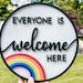 Everyone is Welcome Here Sign, Door Hanger, LGBTQ Art, Pride Gifts ...