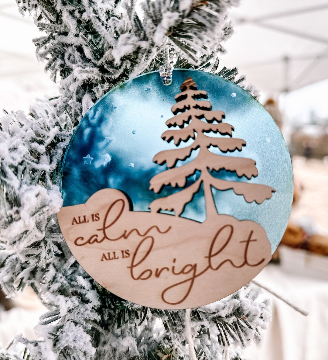 Handmade Silent Night Christmas Ornament, All is Calm All is Bright ...