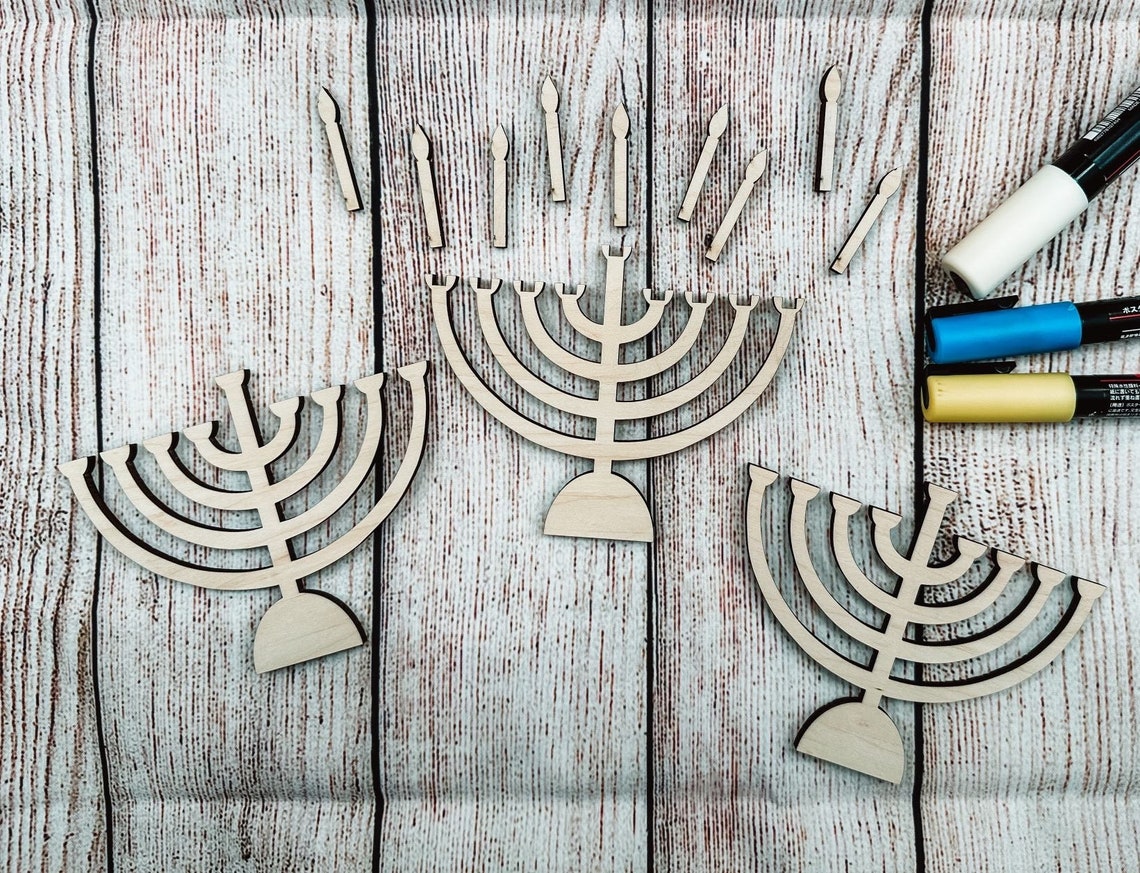 DIY Mini Menorah Craft for Kids Wood Menorah for Children - Etsy
