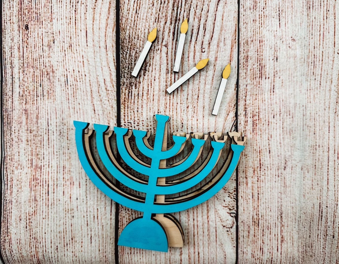 DIY Mini Menorah Craft for Kids Wood Menorah for Children - Etsy
