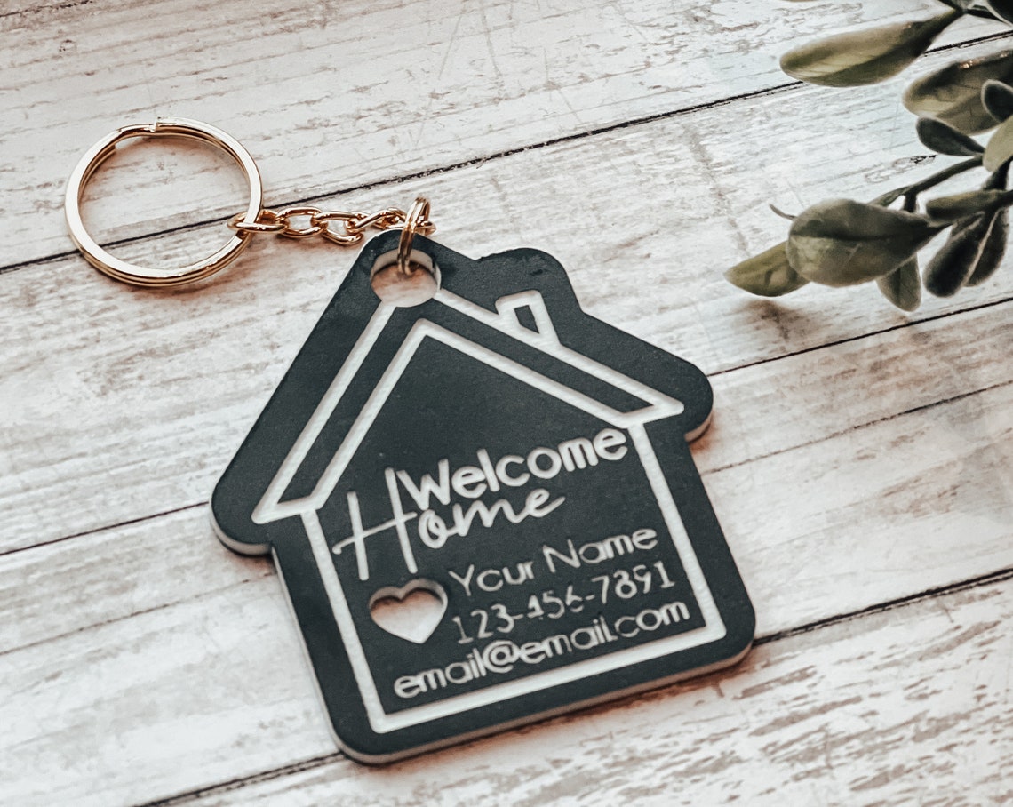 Personalized Realtor Welcome Home Keychain Realtor Marketing - Etsy