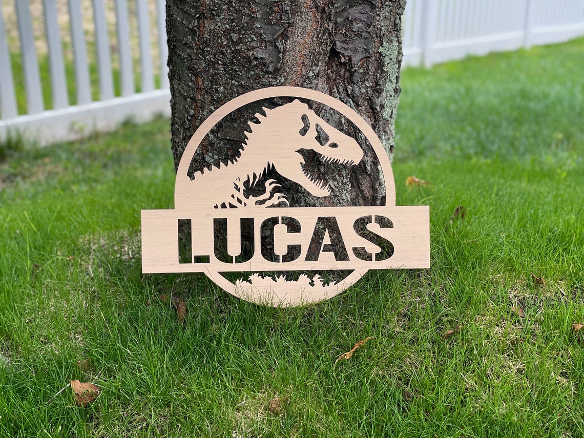 Personalized Dinosaur Sign With Name Bedroom Sign Dinosaur - Etsy