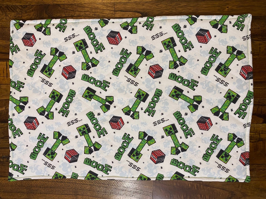 Minecraft Creeper Quilted Kids Reversible Design Cotton Blend Rectangle ...