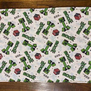 Minecraft Creeper Quilted Kids Reversible Design Cotton Blend Rectangle ...
