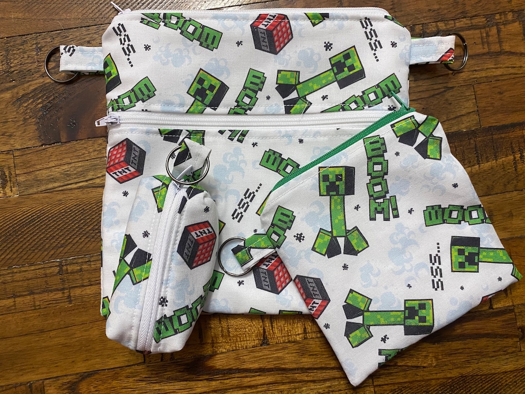 Minecraft Creeper Boxy Bag / Money Pouch / Two Pocket Pouch Great Gift ...