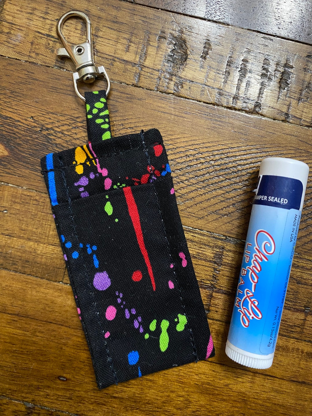 Paint Splash Clip-on Chapstick Lip Balm Holder W/lip Balm Great Gift ...