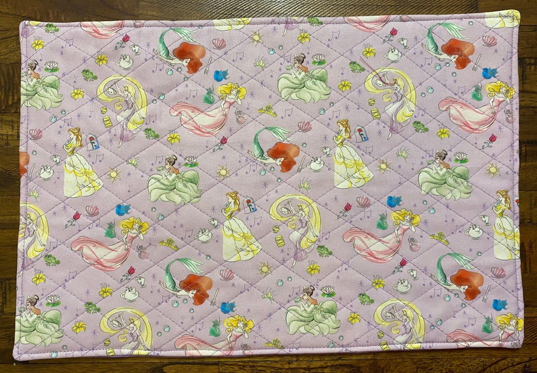 Disney Princesses Quilted Kids Reversible Design Cotton Blend Rectangle ...