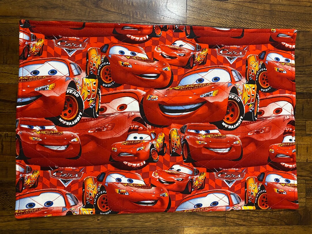 Cars Quilted Kids Reversible Design Cotton Blend Rectangle Placemat ...