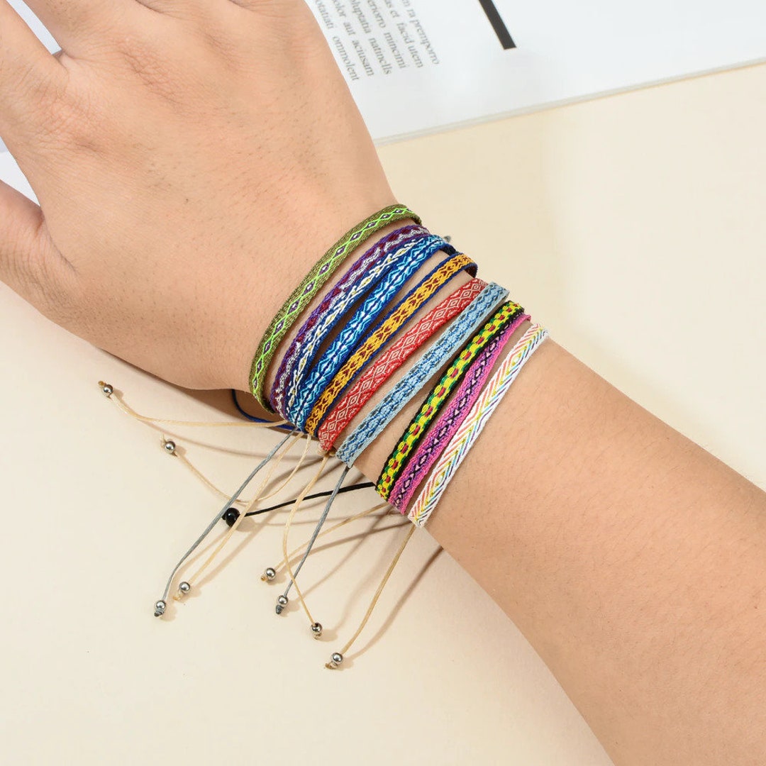 Boho Handmade Braided Bracelets For Women Patrón Ajustable Rope ...