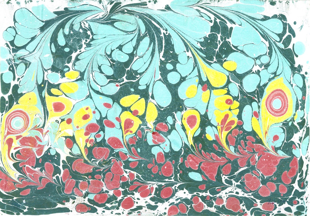 Printible Marbling, Yellow Marbling Paper, Wall Art,handmade Ebru Paper ...