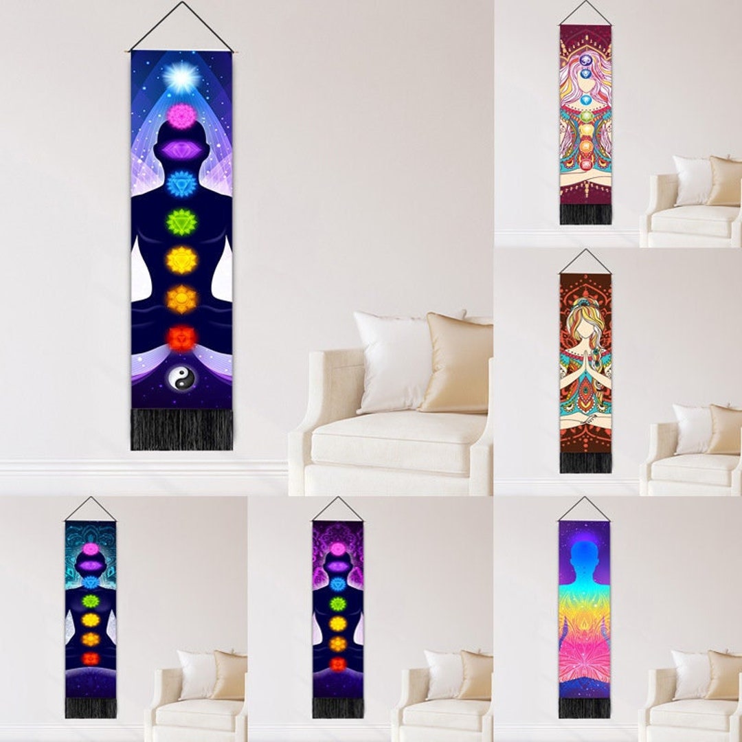 Yoga Meditation Wall Tapestry, Chakra Wall Hanging, Chakra Tapestry ...