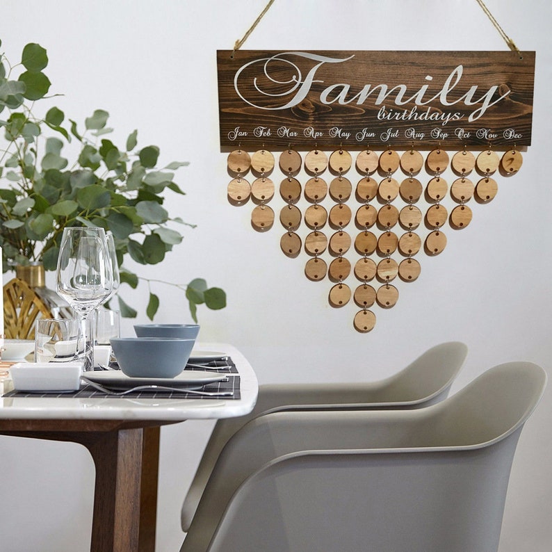 Personalised Wooden Birthday Calendar, Family Calendar, Birthday ...