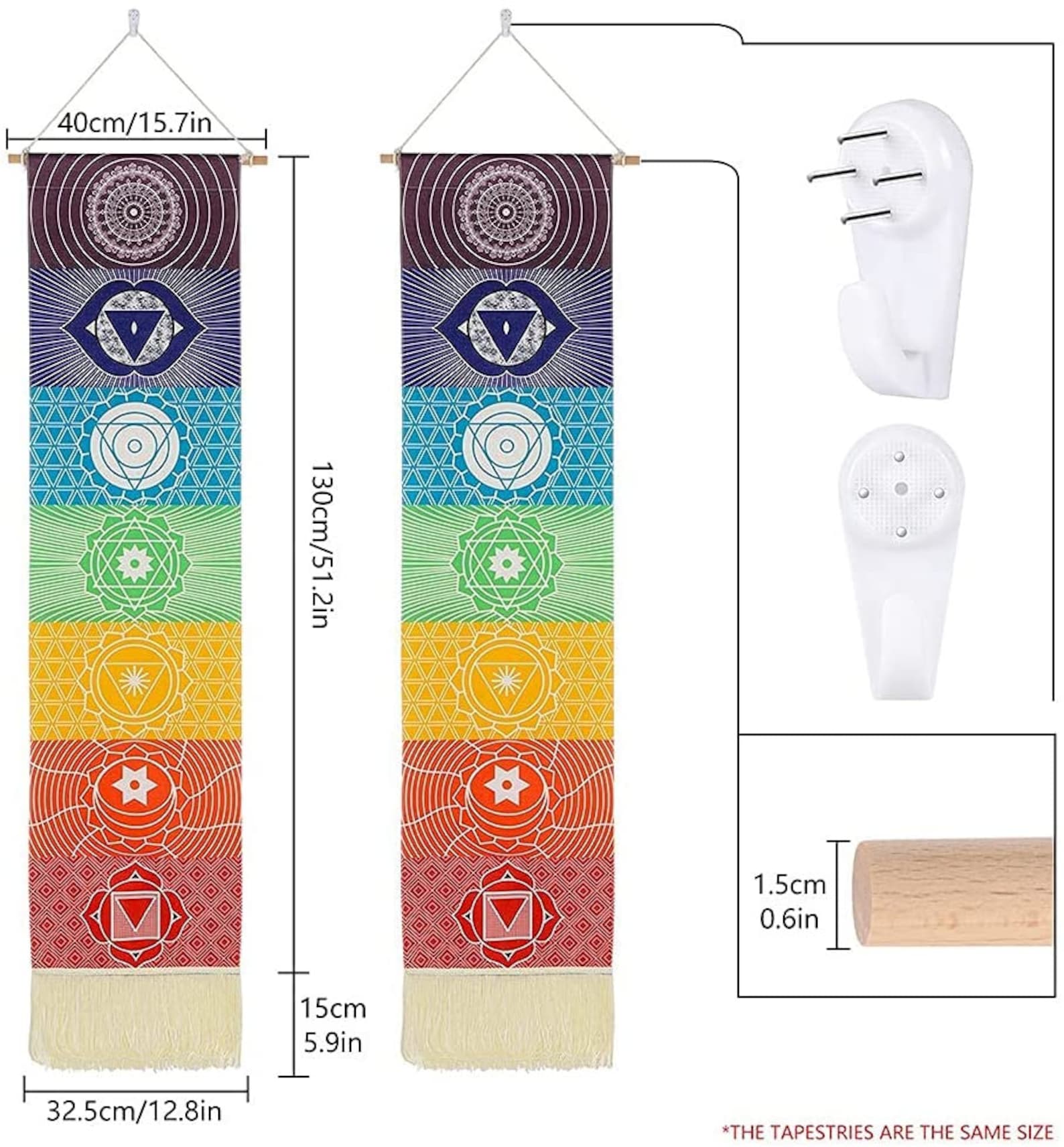 Chakra Wall Hanging Chakra Tapestry Boho Mandala Tapestry - Etsy