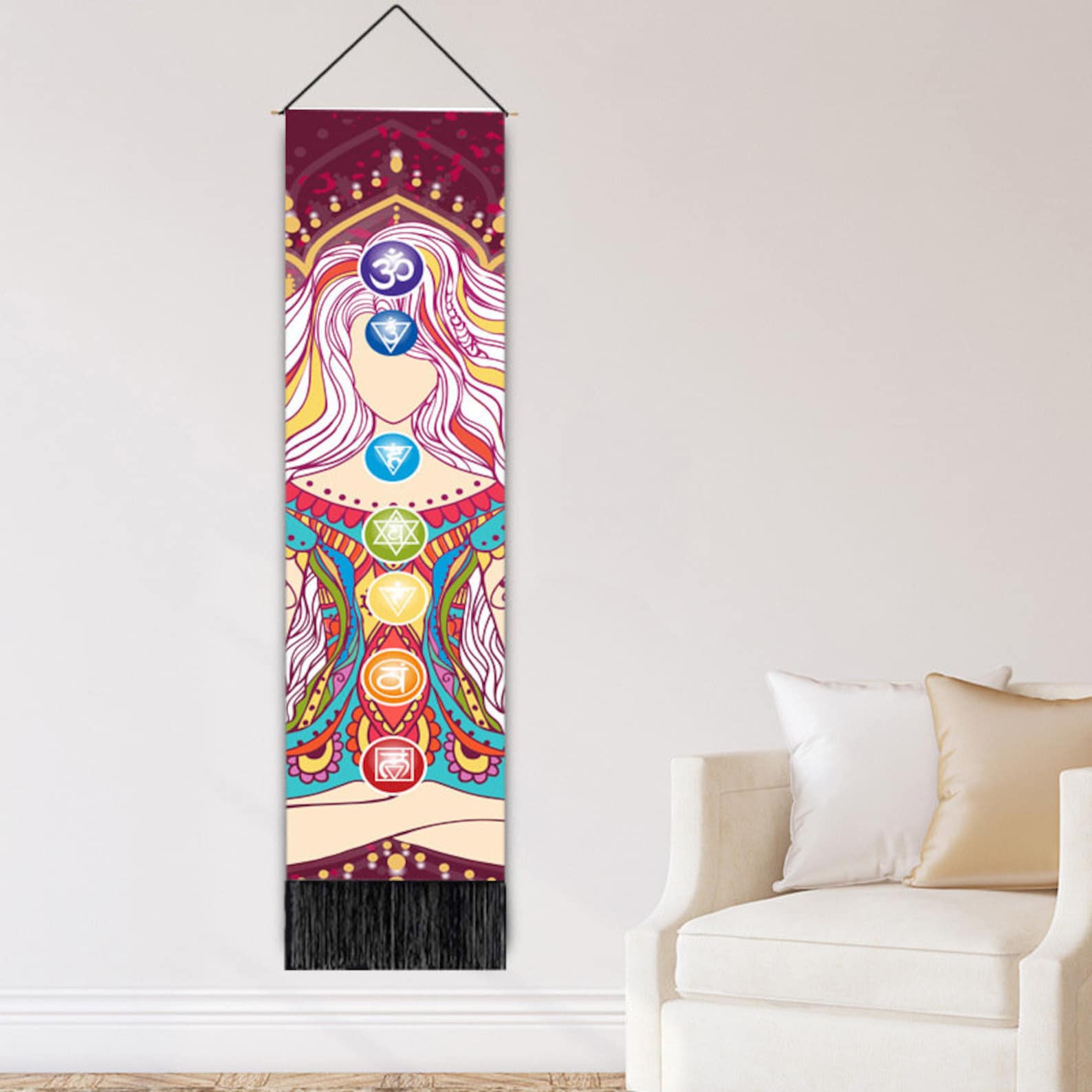 Chakra Wall Hanging Chakra Tapestry Boho Mandala Tapestry - Etsy