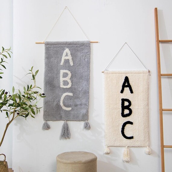 Boho Wall Hanging ABC Tufted Wall Hanging Tapestry Wall | Etsy