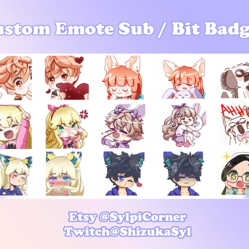 Custom Twitch Emote/sub/bit Badges | Etsy