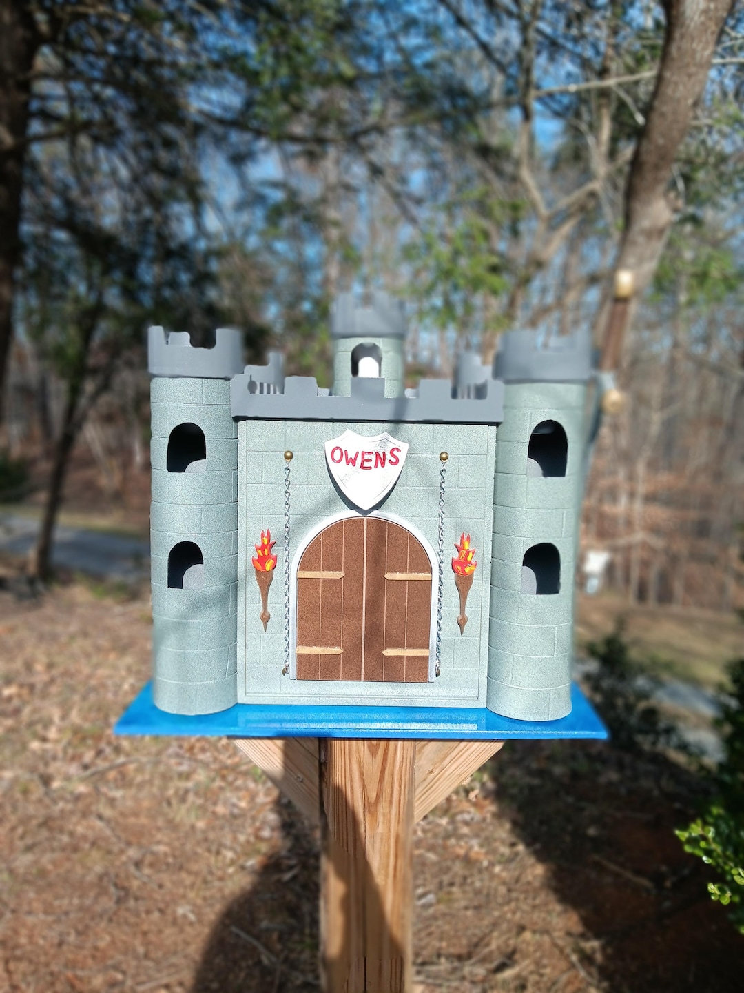 Builder's Choice Castle Mailbox With Color Changing Lights at Nite - Etsy