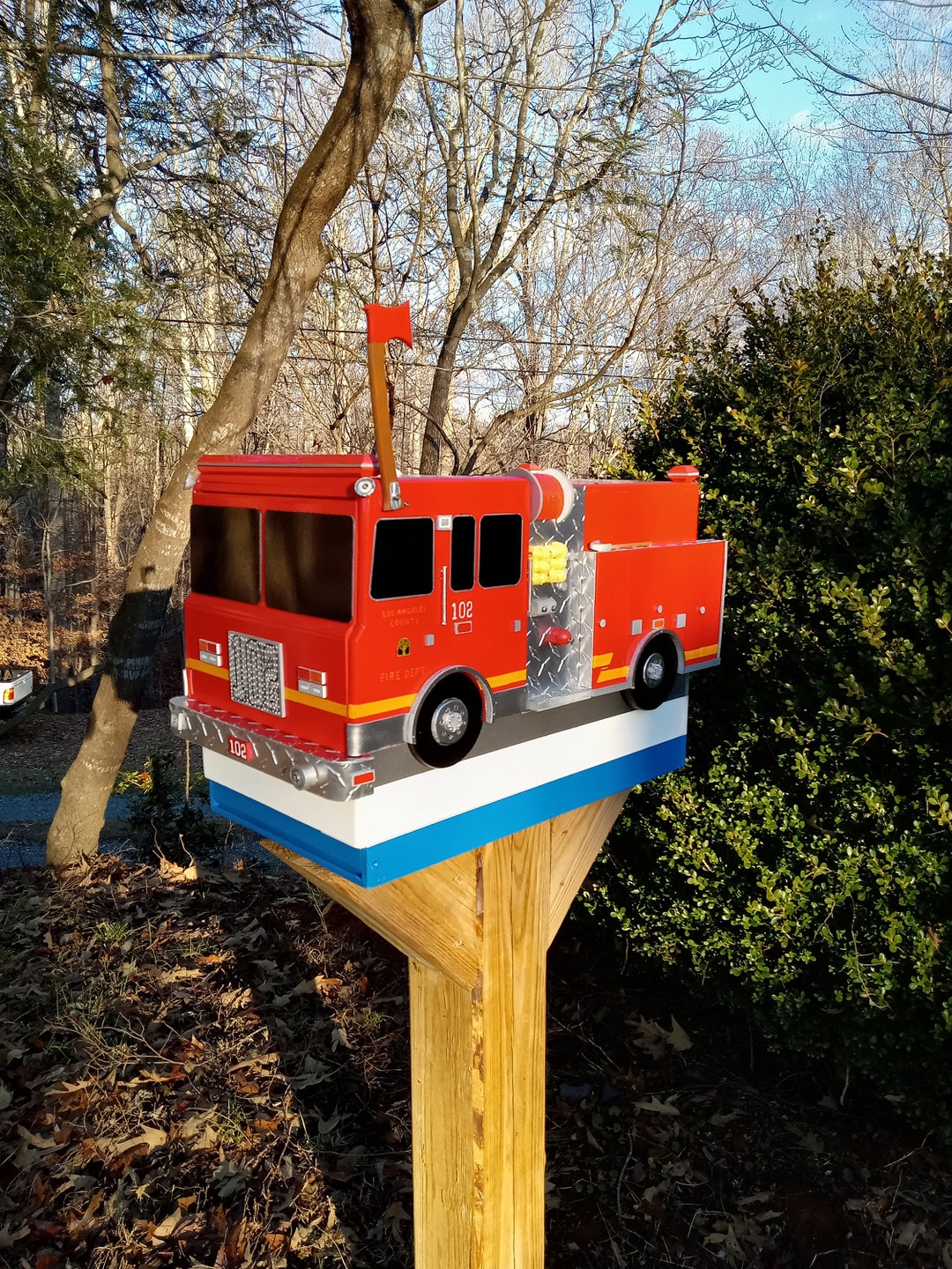 Firetruck Mailbox Replicating Stations Engine - Etsy