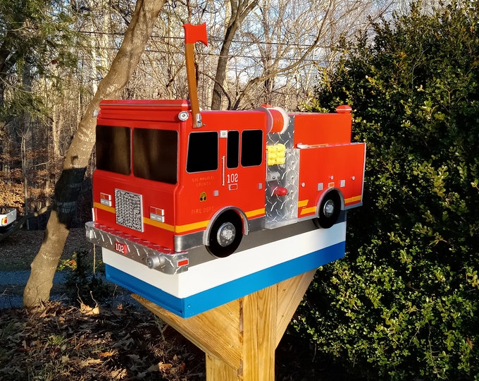 Fire Truck Mailbox - Etsy