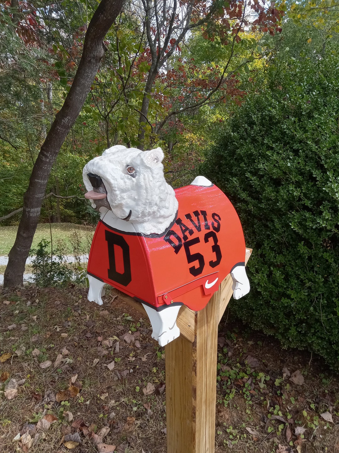 Bulldog Football Mailbox - Etsy