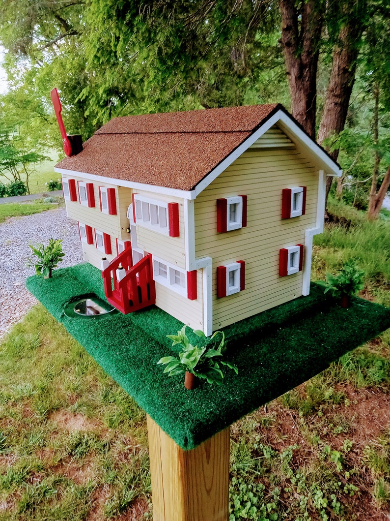 House Replica Mailbox-bi-level Solar Lit - Etsy