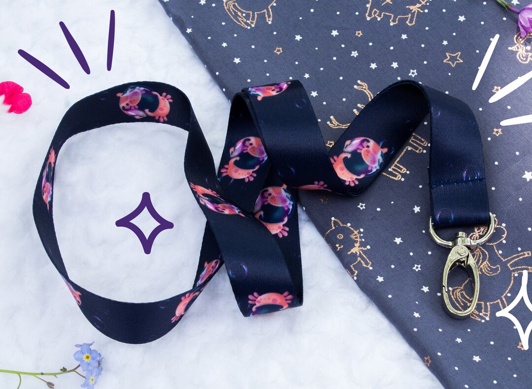 Lanyard - Axolotl || Lanyard - Neck Strap - Badge Holder - Cute ...