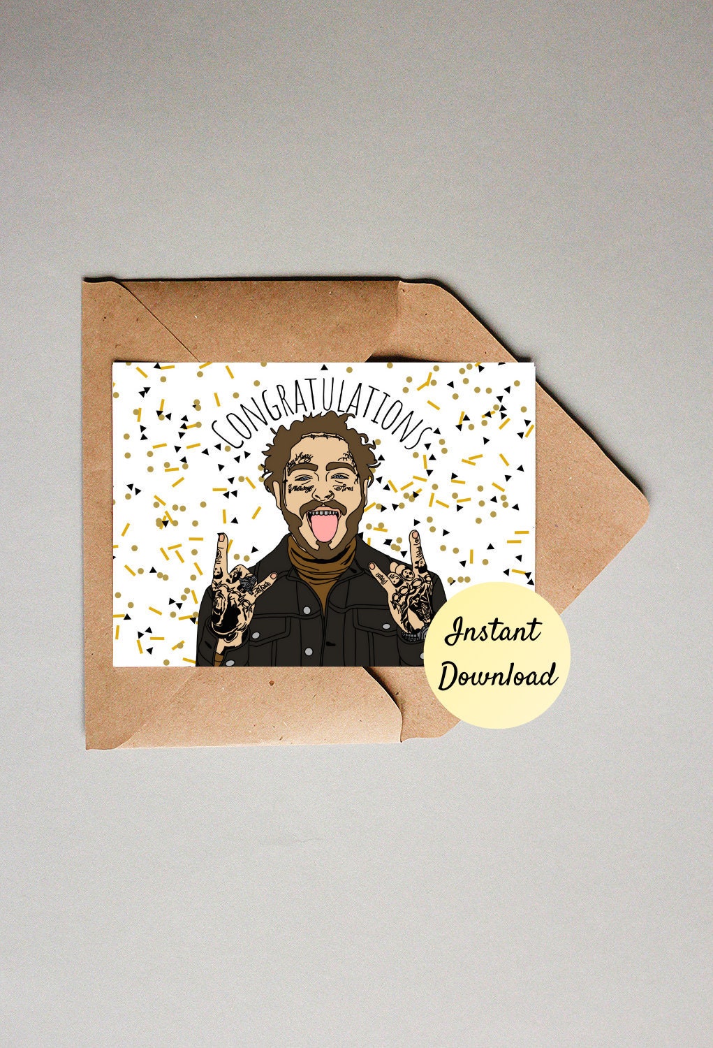 Digital Print Graduation/congratulations Card post Malone, Graduation ...