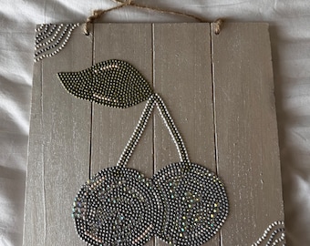 Rhinestone Canvas Art Kit Cherry Ribbon - Etsy