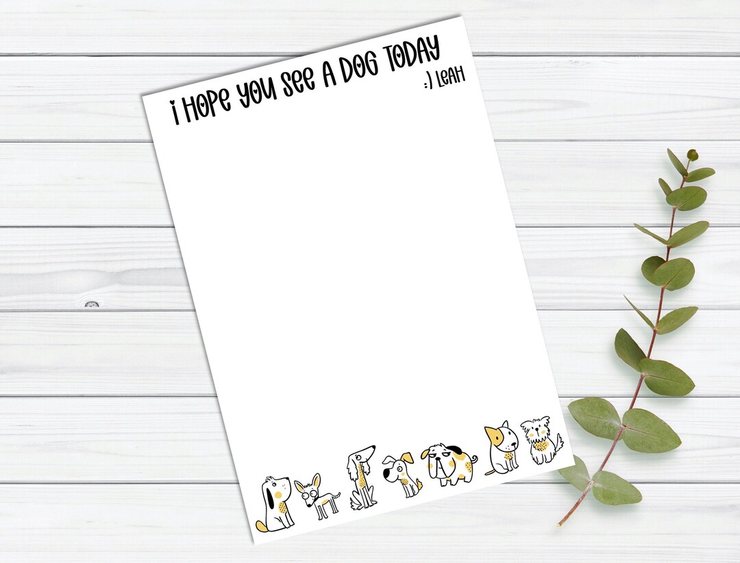 Personalized Dog Notepad, Dog Themed Notepad, Personalized Teacher ...