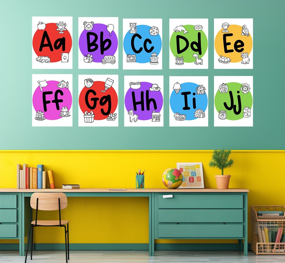 Alphabet Posters, ABC Printable, Digital Bulletin Board, Classroom ...
