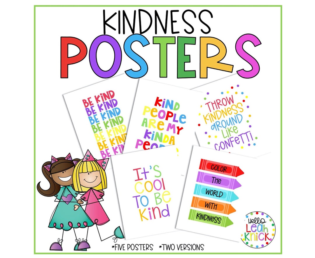 Classroom Kindness Posters Be Kind Prints Classroom - Etsy